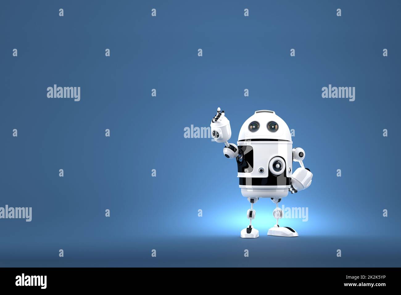 Robot pointing at invisible object. Contains clipping path Stock Photo ...