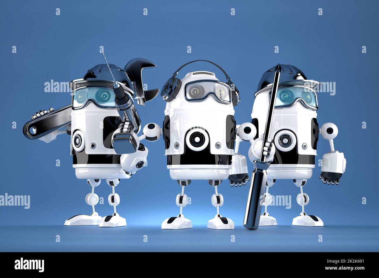 Group of robot mechanics. Technology concept. Contains clipping path ...