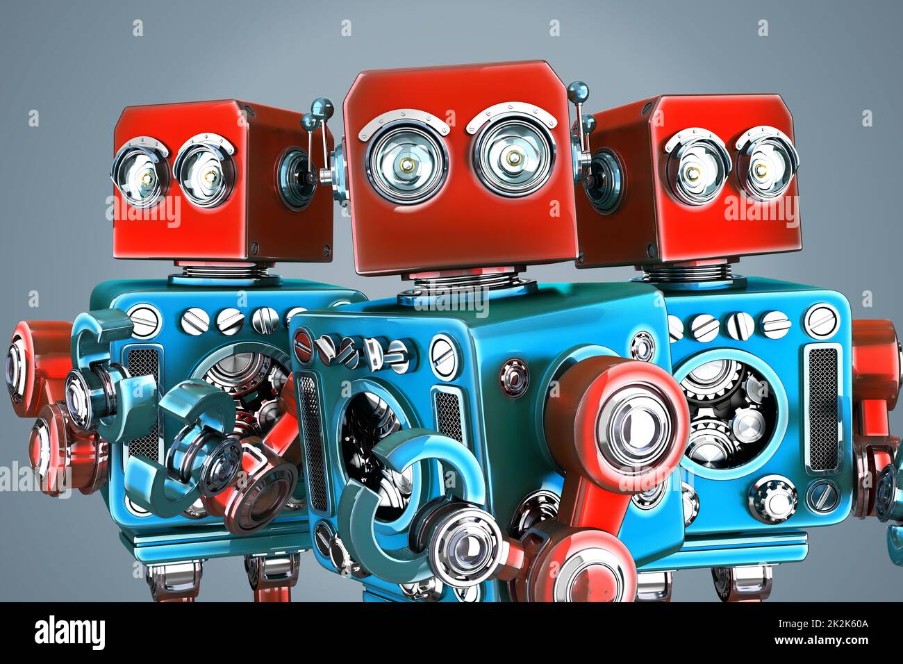 A team of vintage robots. Contains clipping path Stock Photo - Alamy
