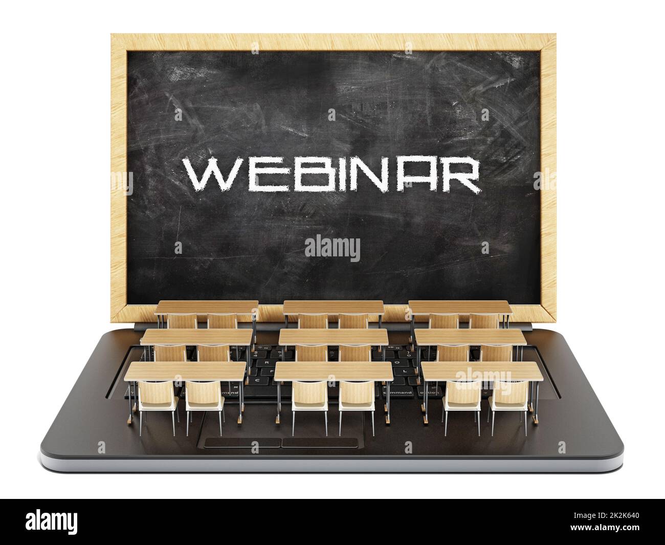 Webinar word on the blackboard as laptop screen. 3D illustration Stock Photo - Alamy