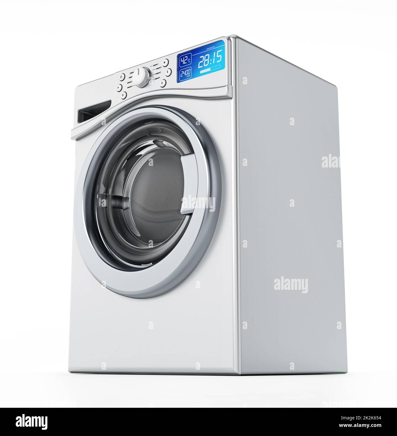 Washing machine isolated on white background. 3D illustration Stock ...