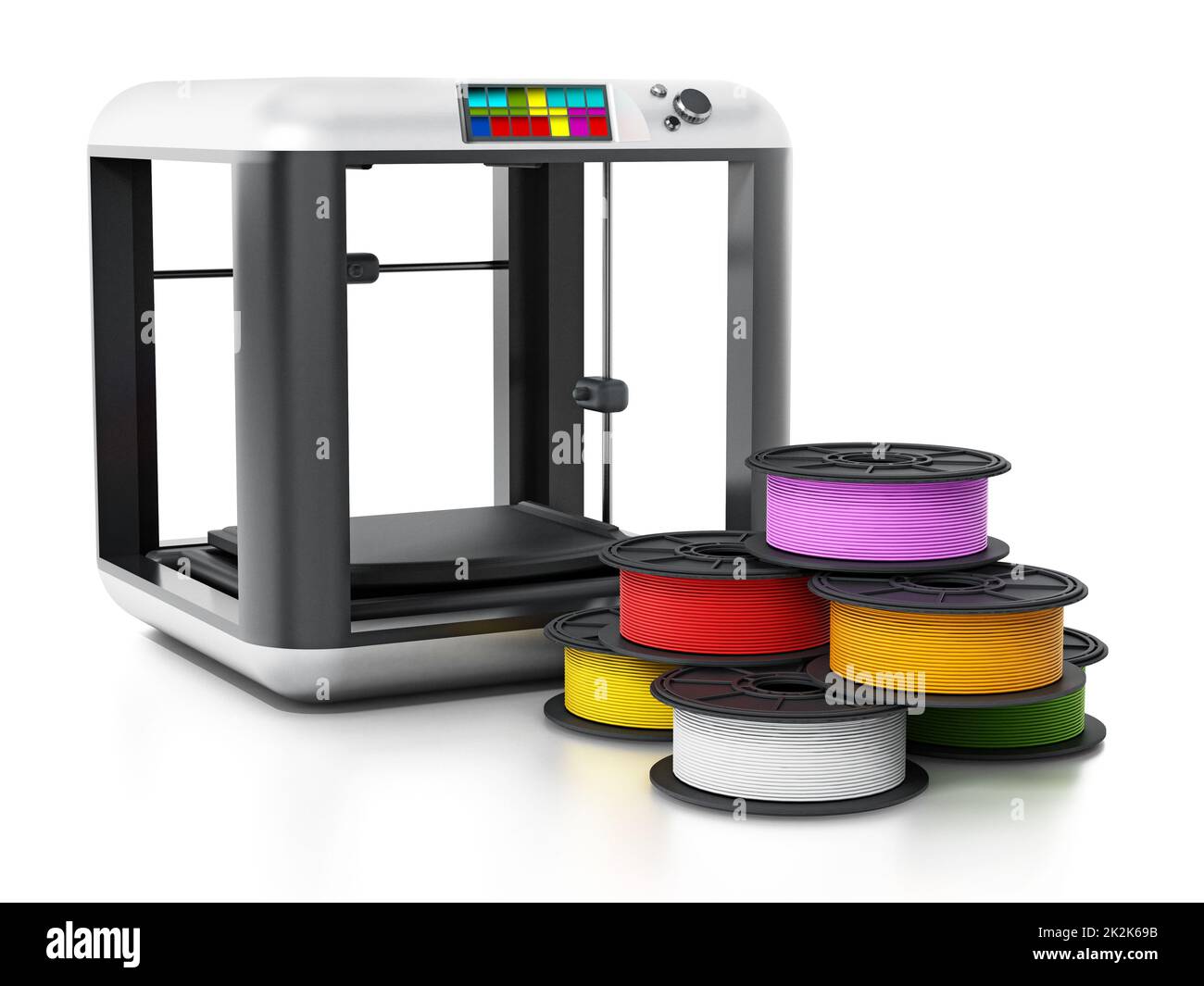 Plastic filaments for 3d printing Cut Out Stock Images & Pictures - Alamy