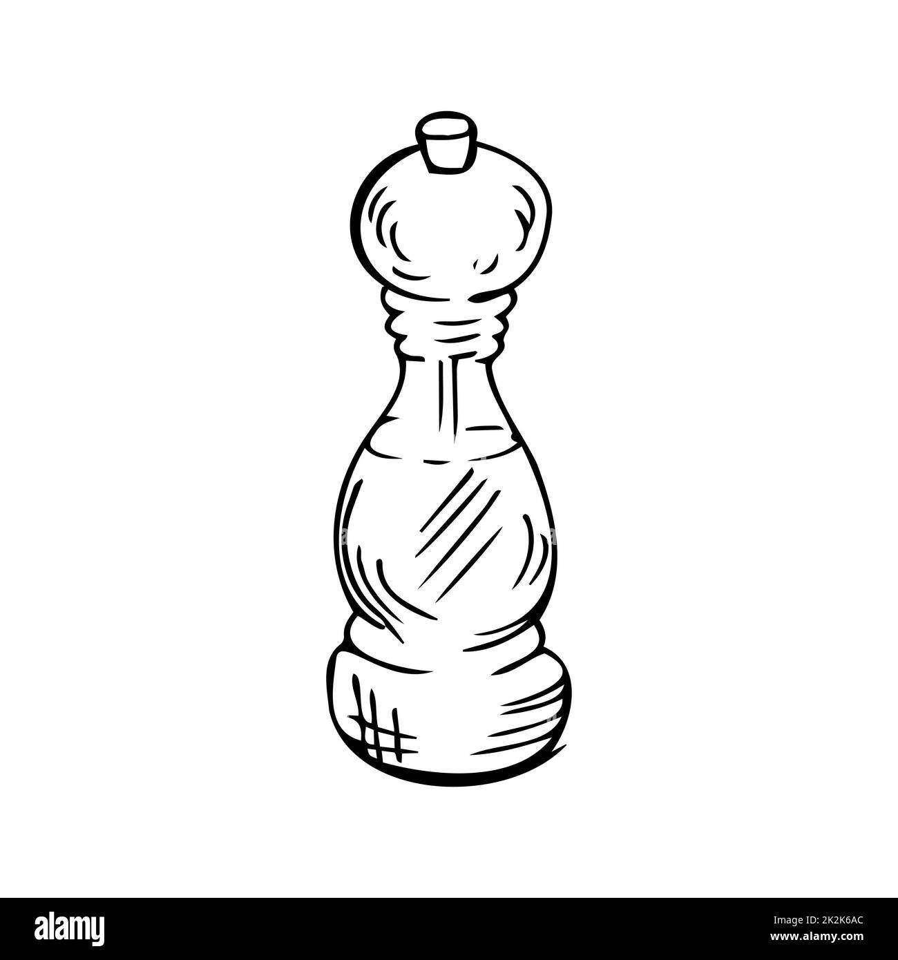 Pepper pot thin black lines on a white background - Vector Stock Photo ...