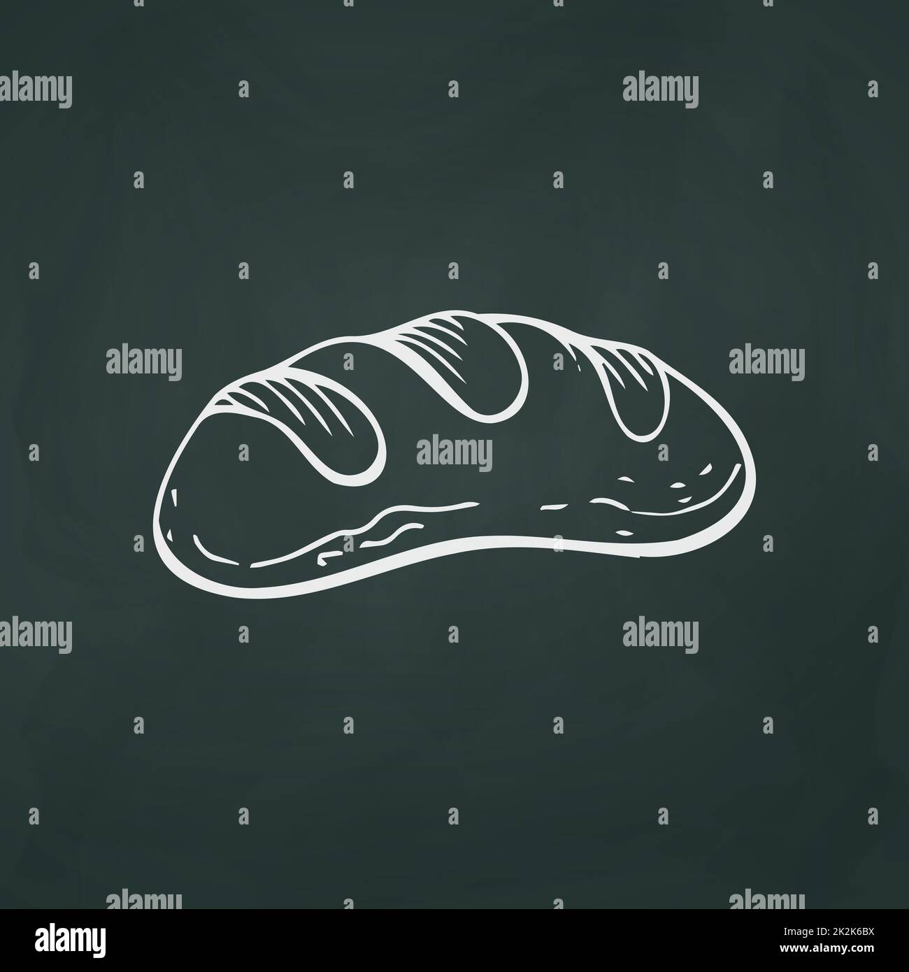Loaf of bread thin white lines on a textural dark background - Vector ...