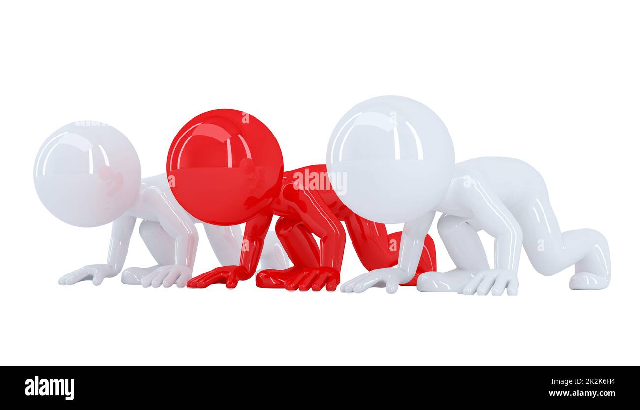 Athlete ready start on Cut Out Stock Images & Pictures - Alamy