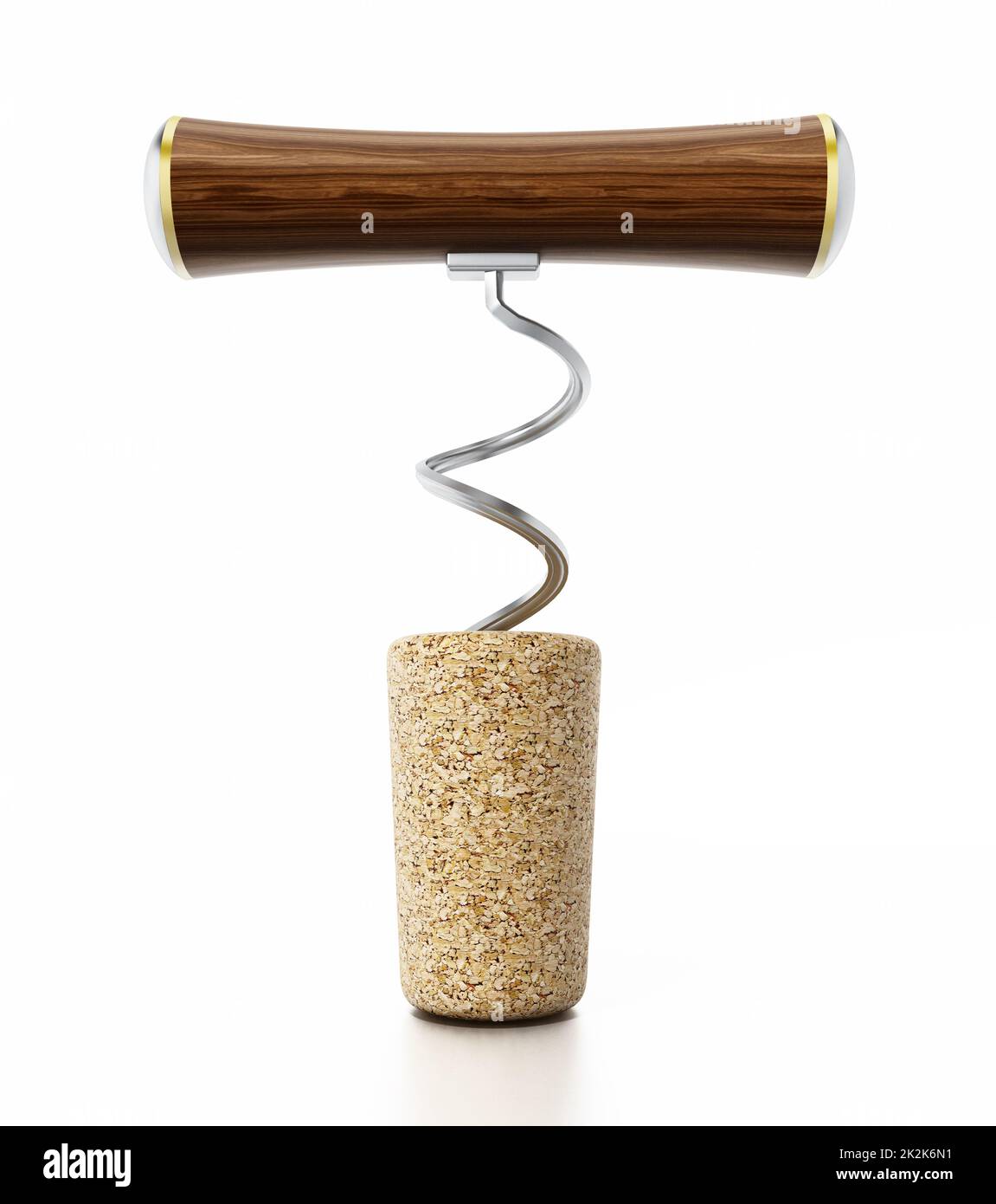 Corkscrew isolated on white background. 3D illustration Stock Photo - Alamy