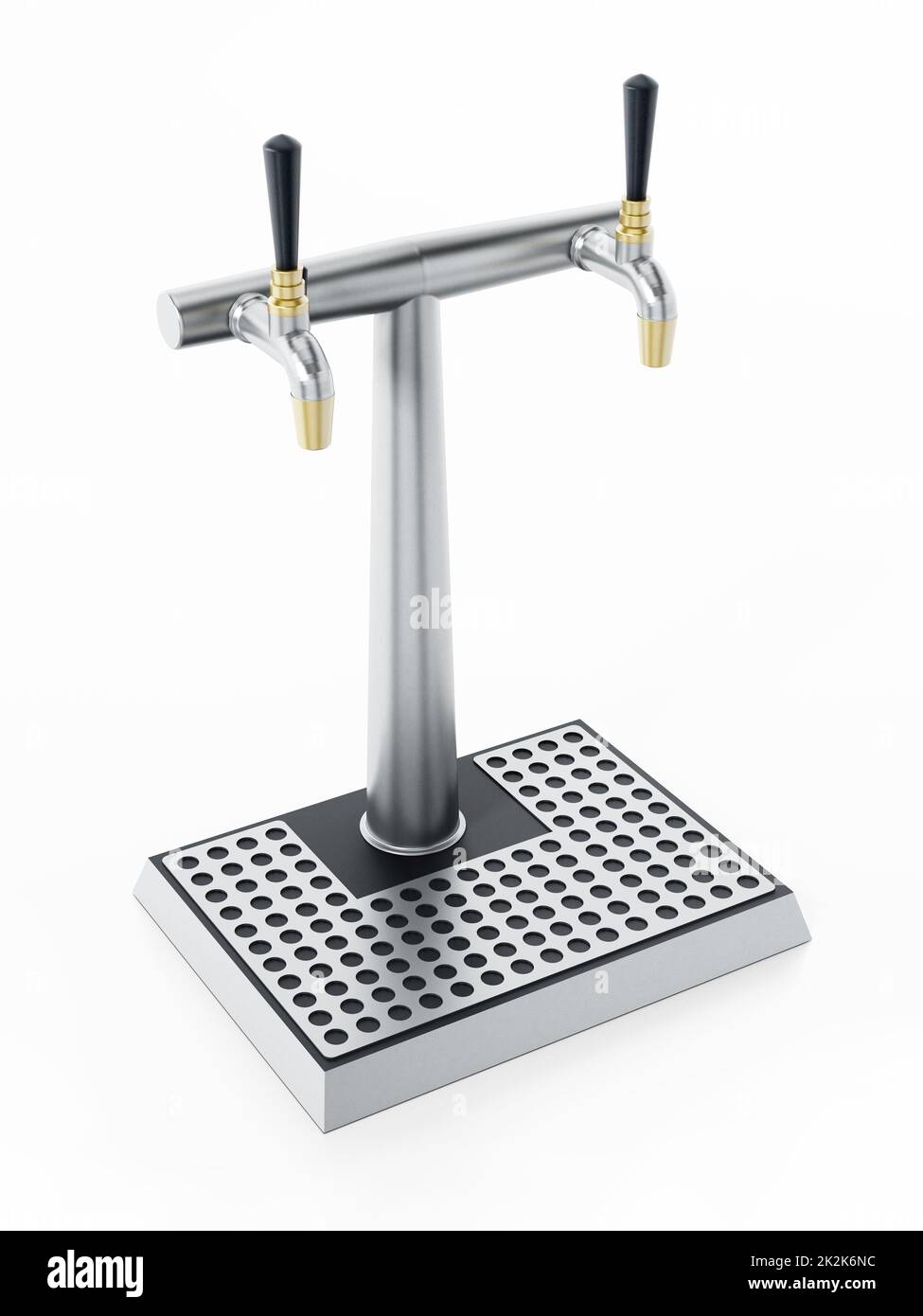 Beer tap isolated on white background. 3D illustration Stock Photo - Alamy