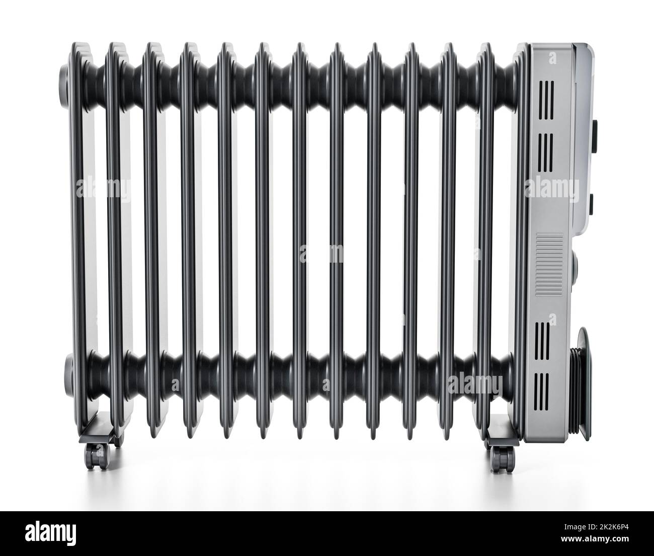 Modern oil radiator isolated on white background. 3D illustration Stock ...