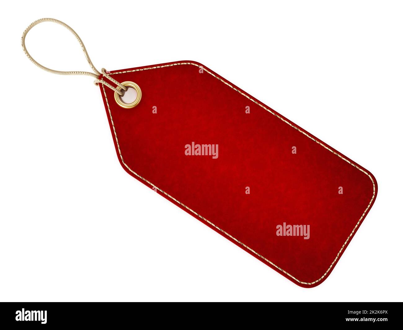 Red blank tag isolated on white background. 3D illustration Stock Photo ...