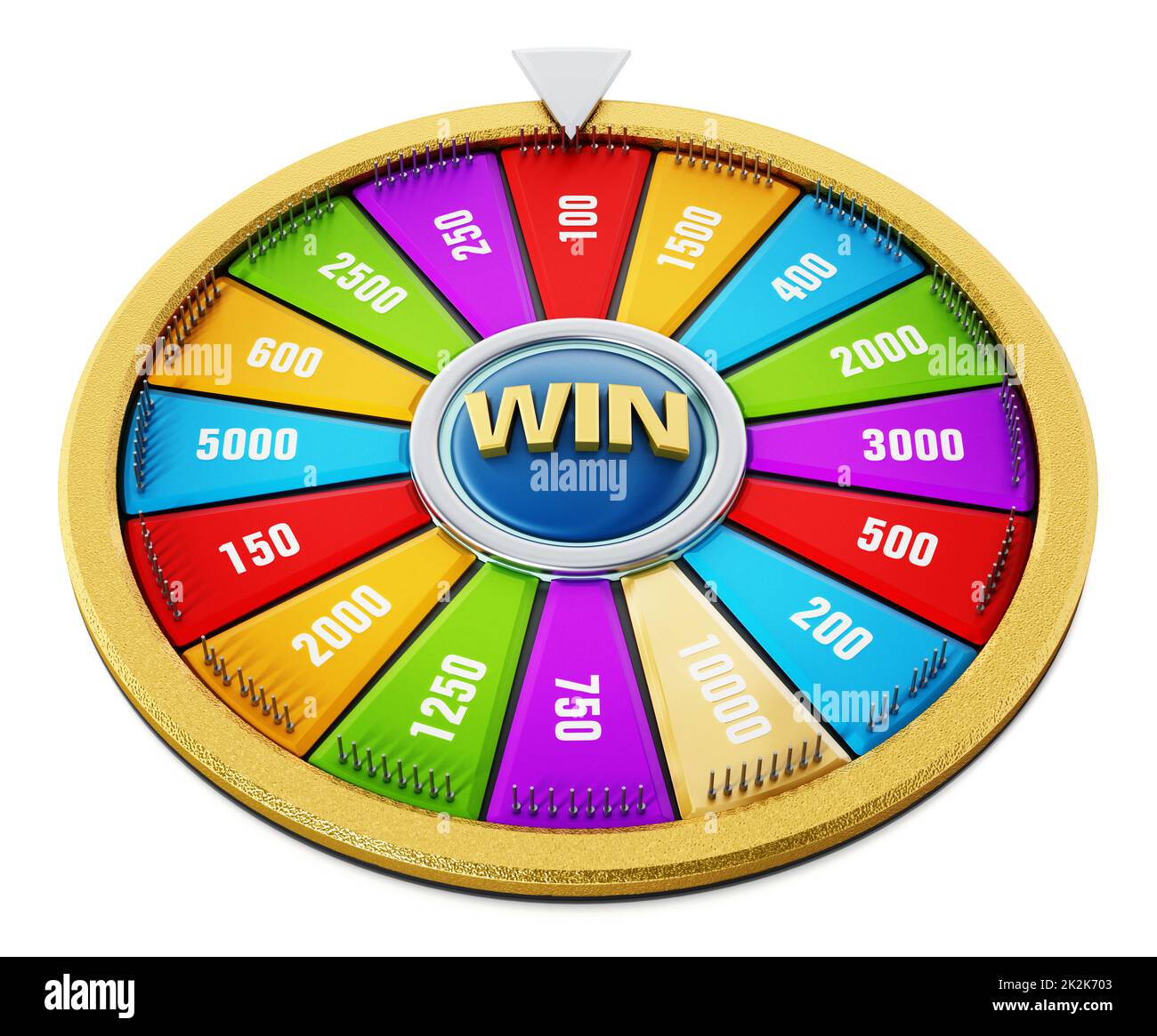 Wheel of fortune isolated on white background. 3D illustration Stock ...
