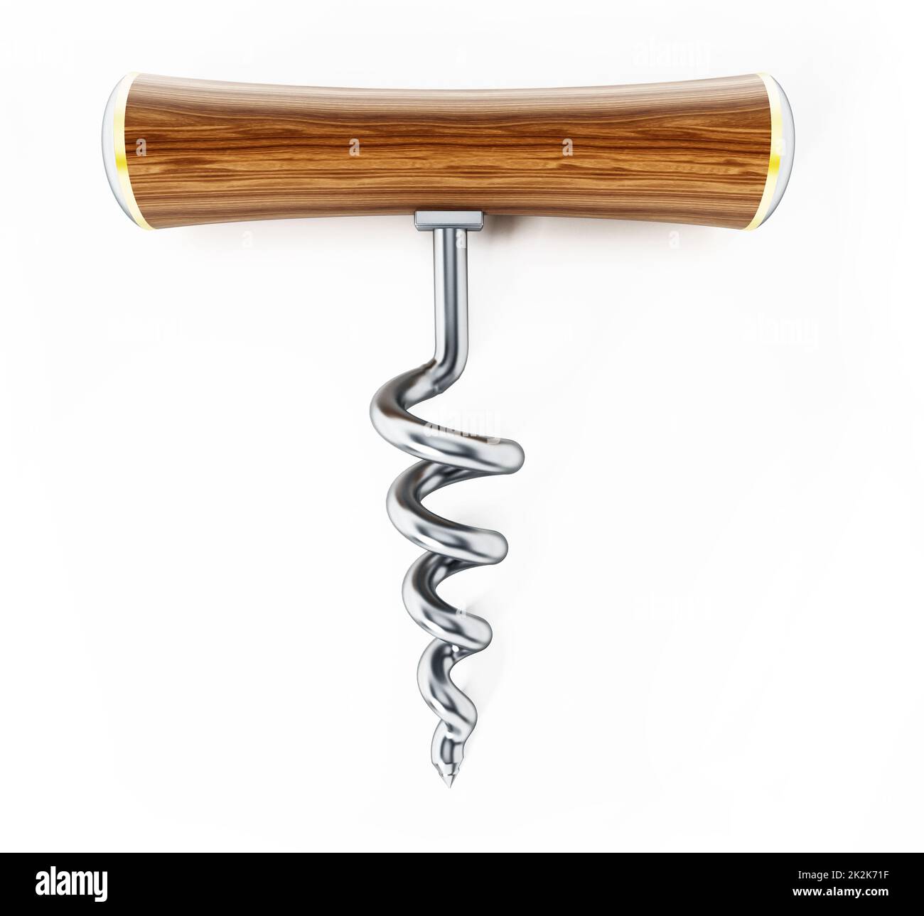 Corkscrew isolated on white background. 3D illustration Stock Photo - Alamy
