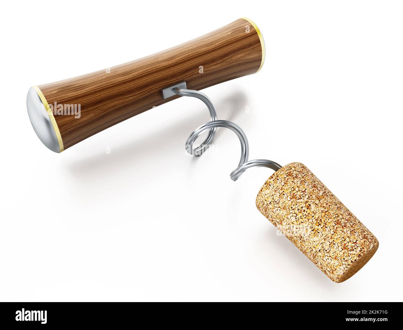 Corkscrew isolated on white background. 3D illustration Stock Photo - Alamy