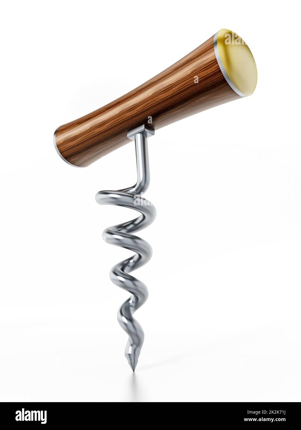 Corkscrew isolated on white background. 3D illustration Stock Photo - Alamy