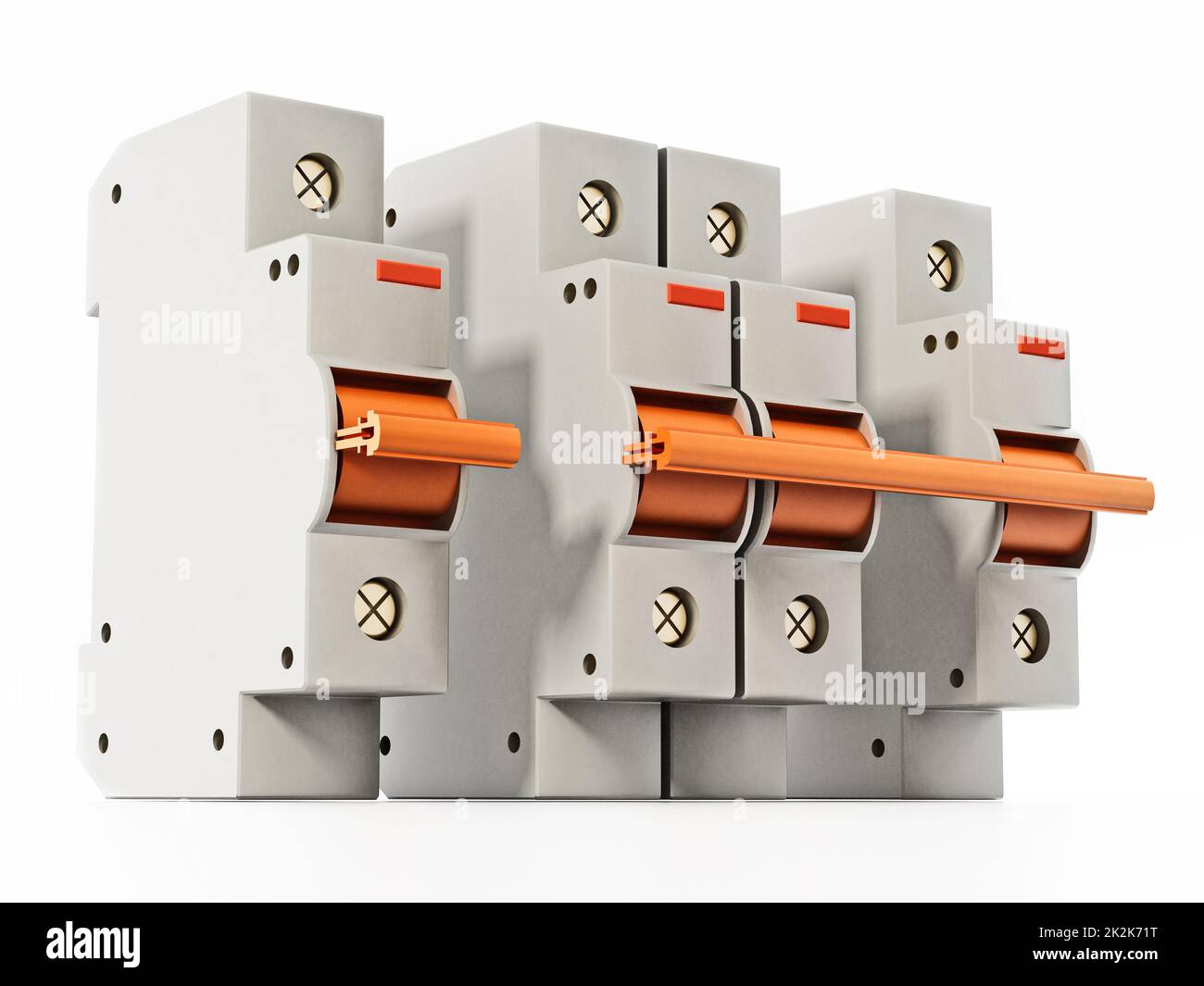 Fuse box isolated on white background. 3D illustration Stock Photo - Alamy