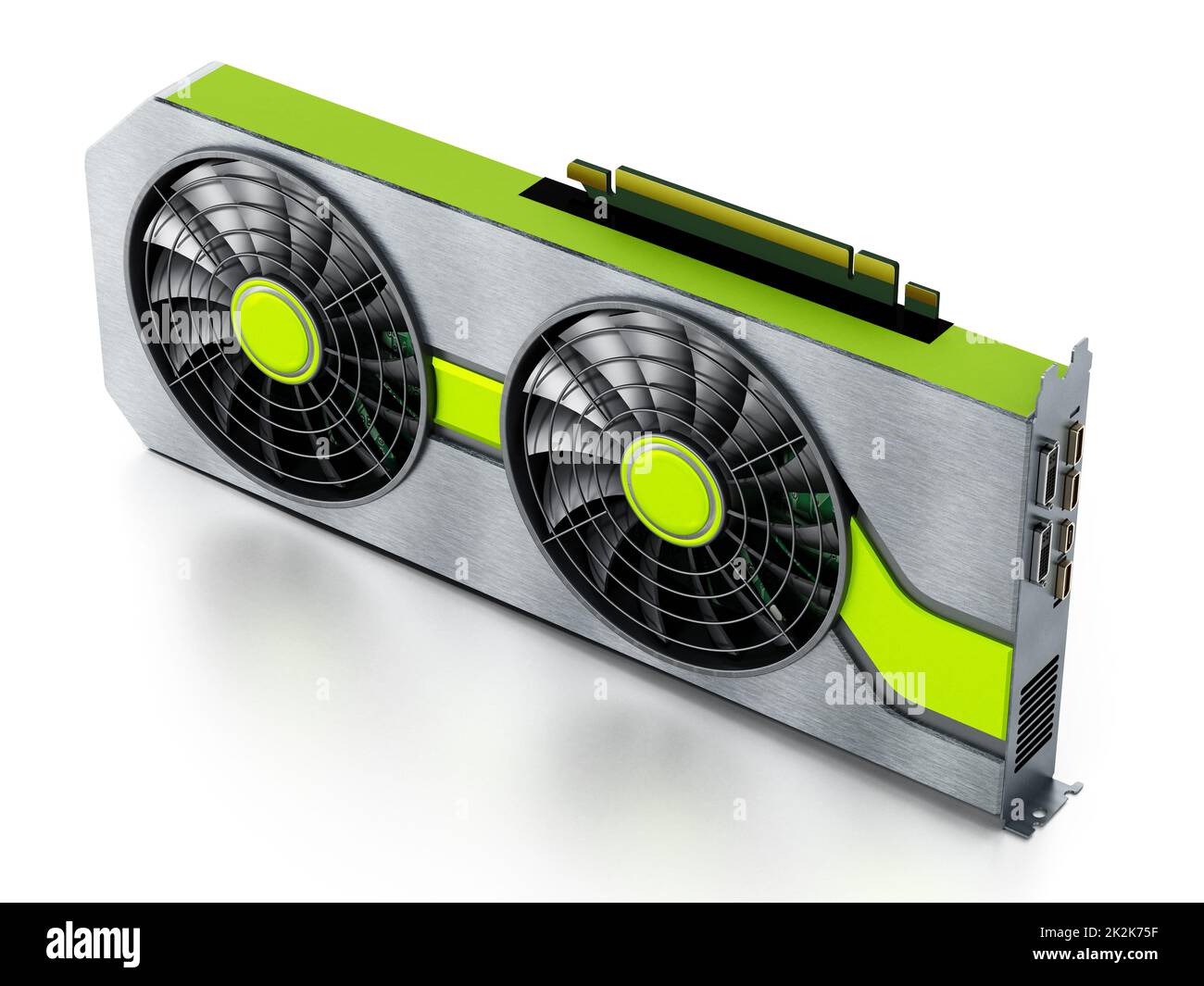 Modern graphics card isolated on white background. 3D illustration ...