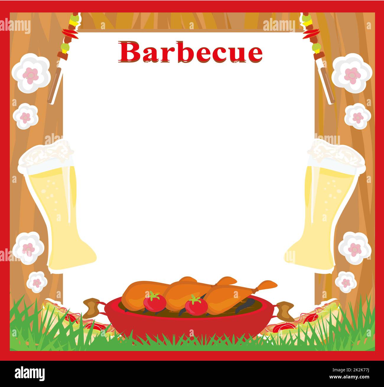 Barbecue Party menu card Invitation Stock Photo - Alamy