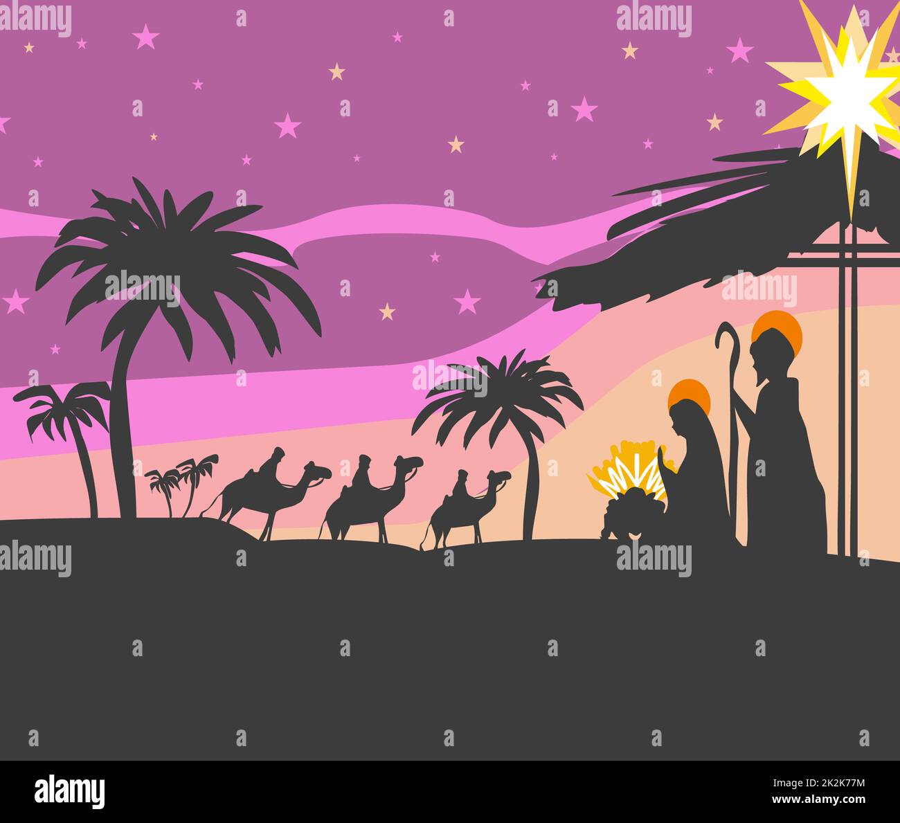 Birth of Jesus in Bethlehem - abstract card Stock Photo - Alamy
