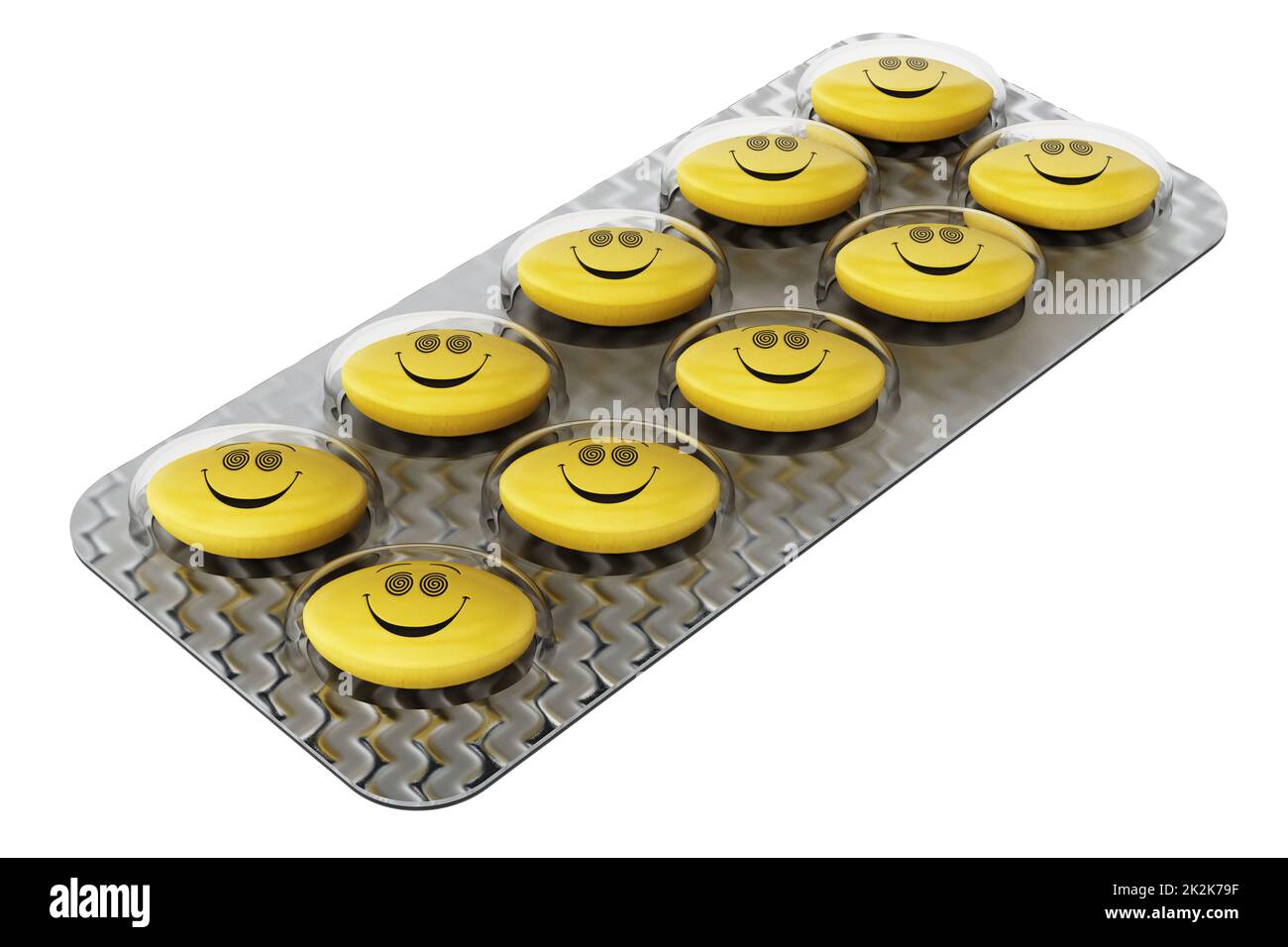 Antidepressant pills with smiling face. 3D illustration Stock Photo - Alamy