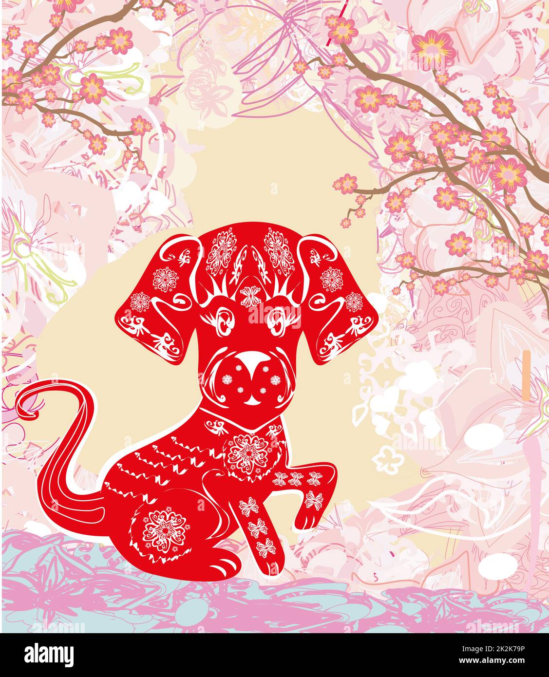 Chinese zodiac the year of Dog Stock Photo - Alamy