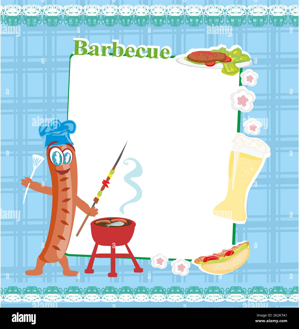 Barbecue Party funny Invitation card Stock Photo - Alamy