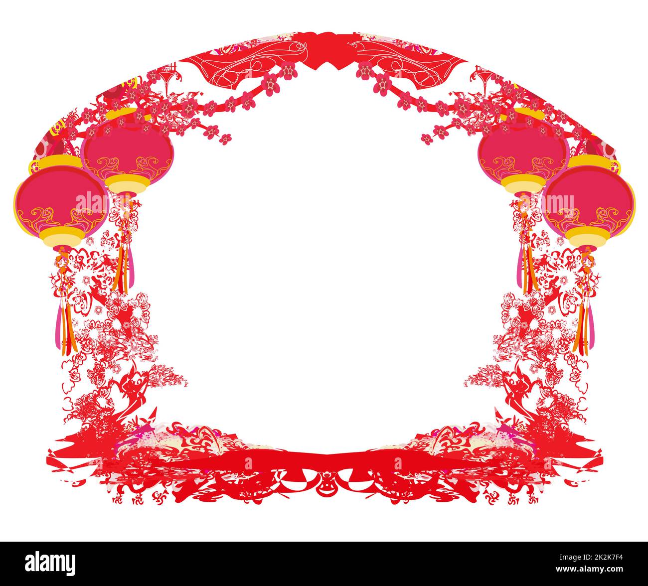 Chinese New Year with lanterns - frame Stock Photo - Alamy