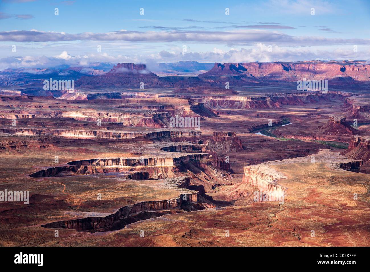 Morning view of the Green RIver Basin in Canyonlands NP, with the ...