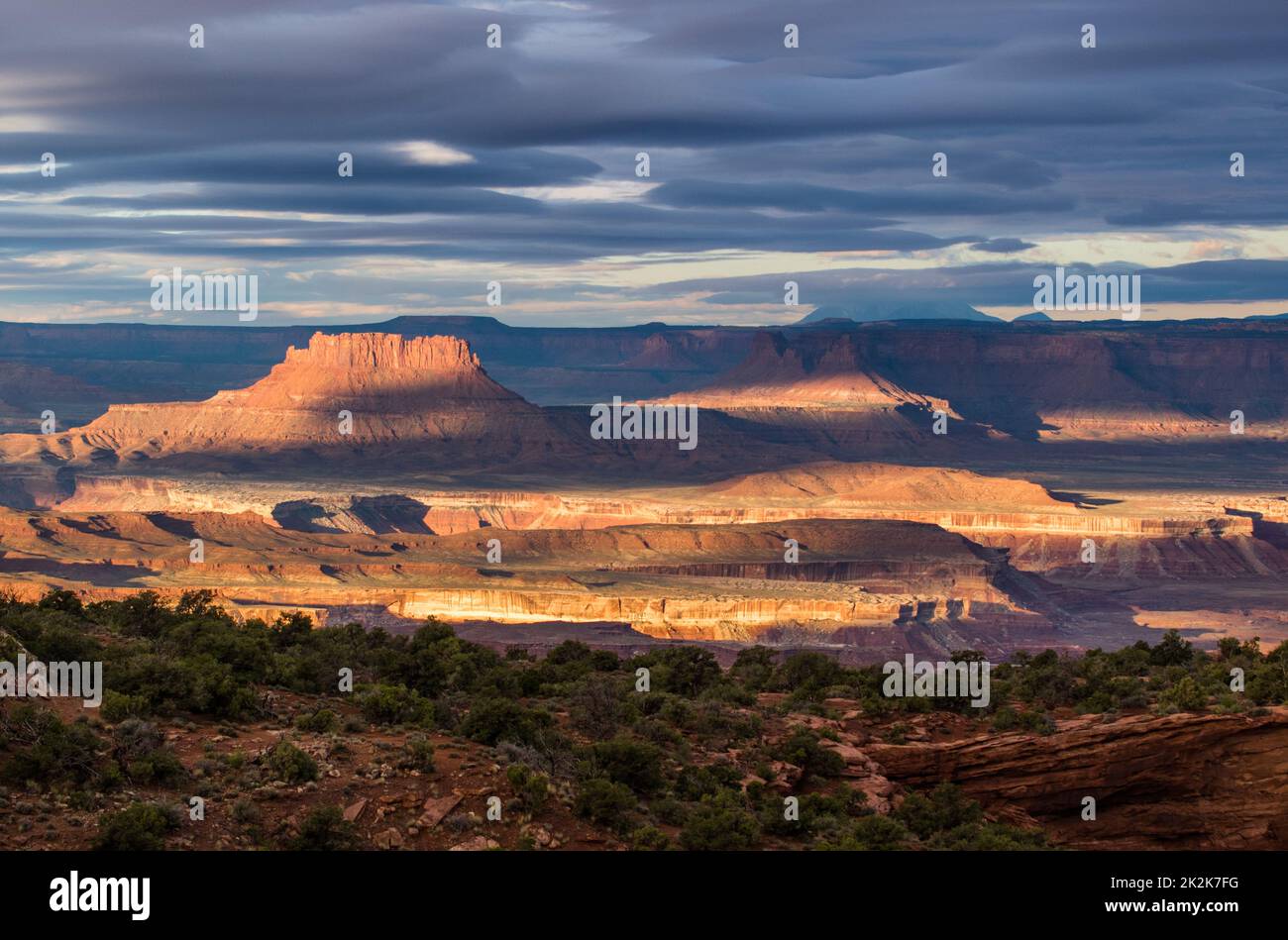 Spotlighting on Ekker Butte & Green River Basin, viewed from the ...