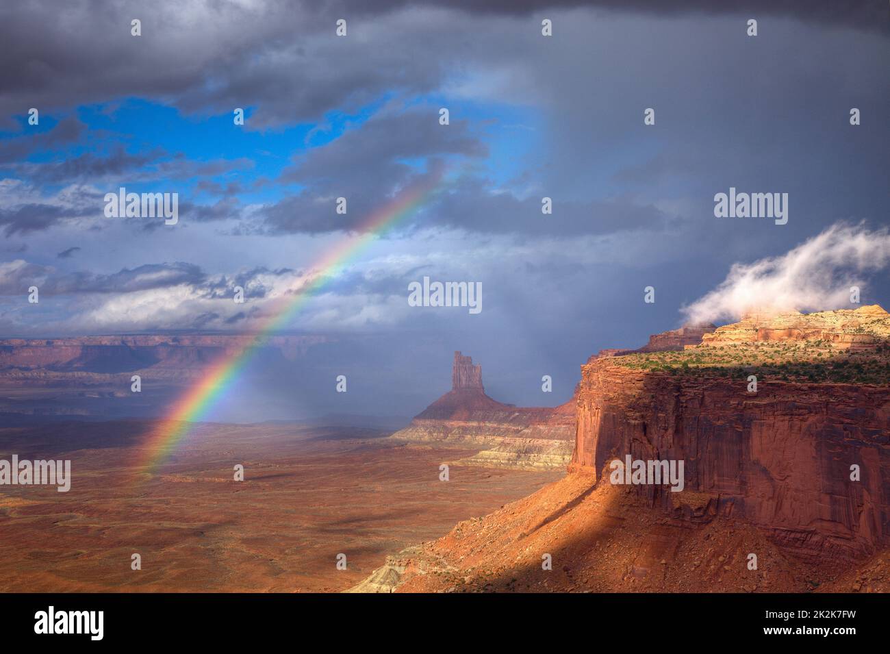 Rainbow by the Candlestick Tower in Canyonlands National Park, Moab ...