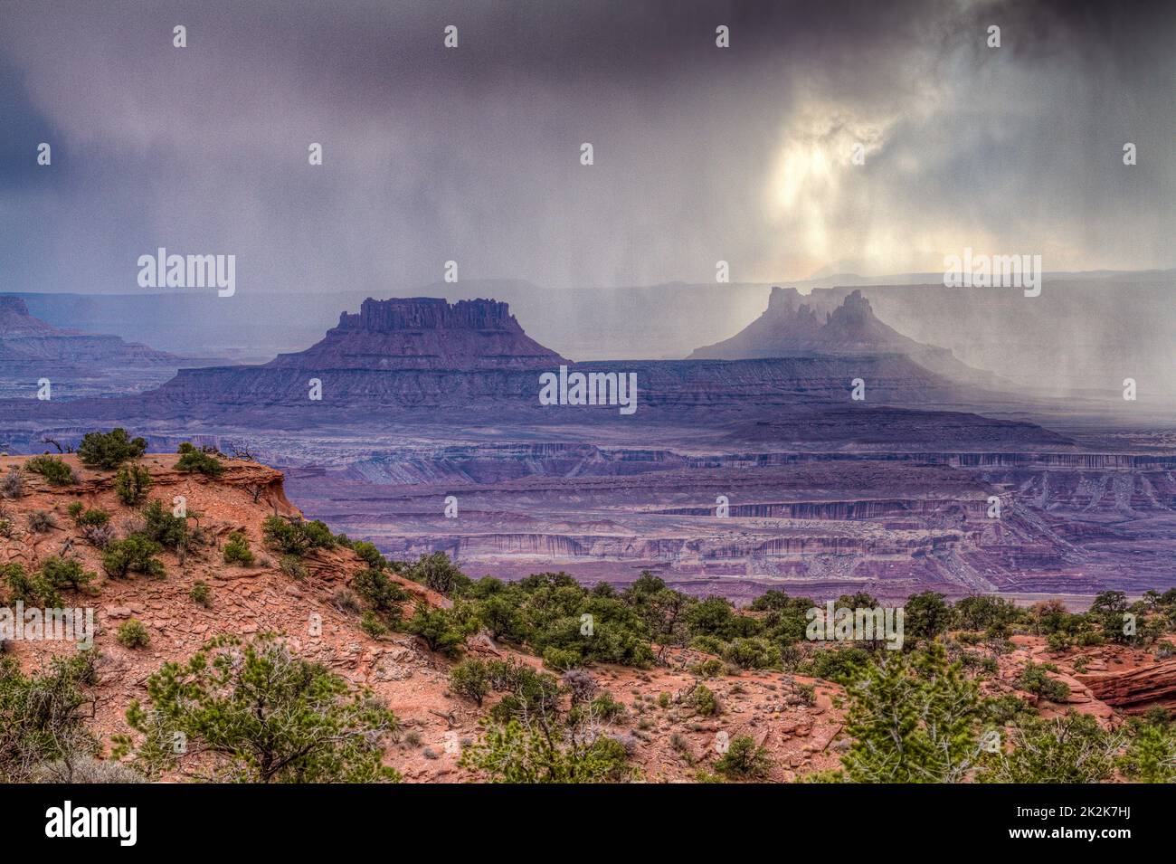 Storm clouds over Ekker Butte & the Orange Cliffs in the Glen Canyon ...