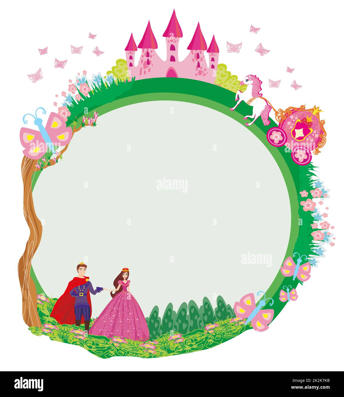 Prince princess horse castle landscape couple love hi-res stock ...