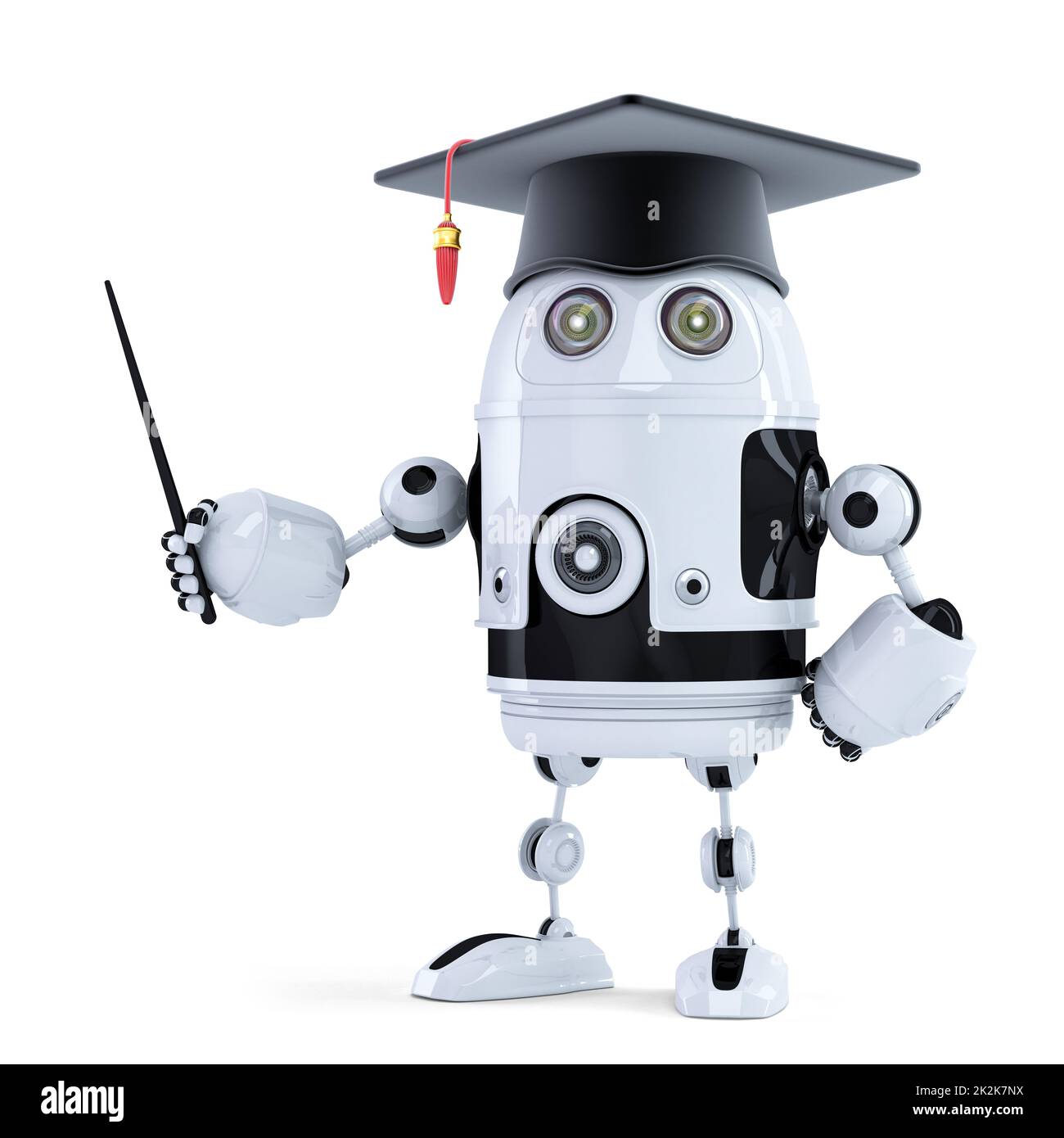 Student robot with pointer Stock Photo - Alamy