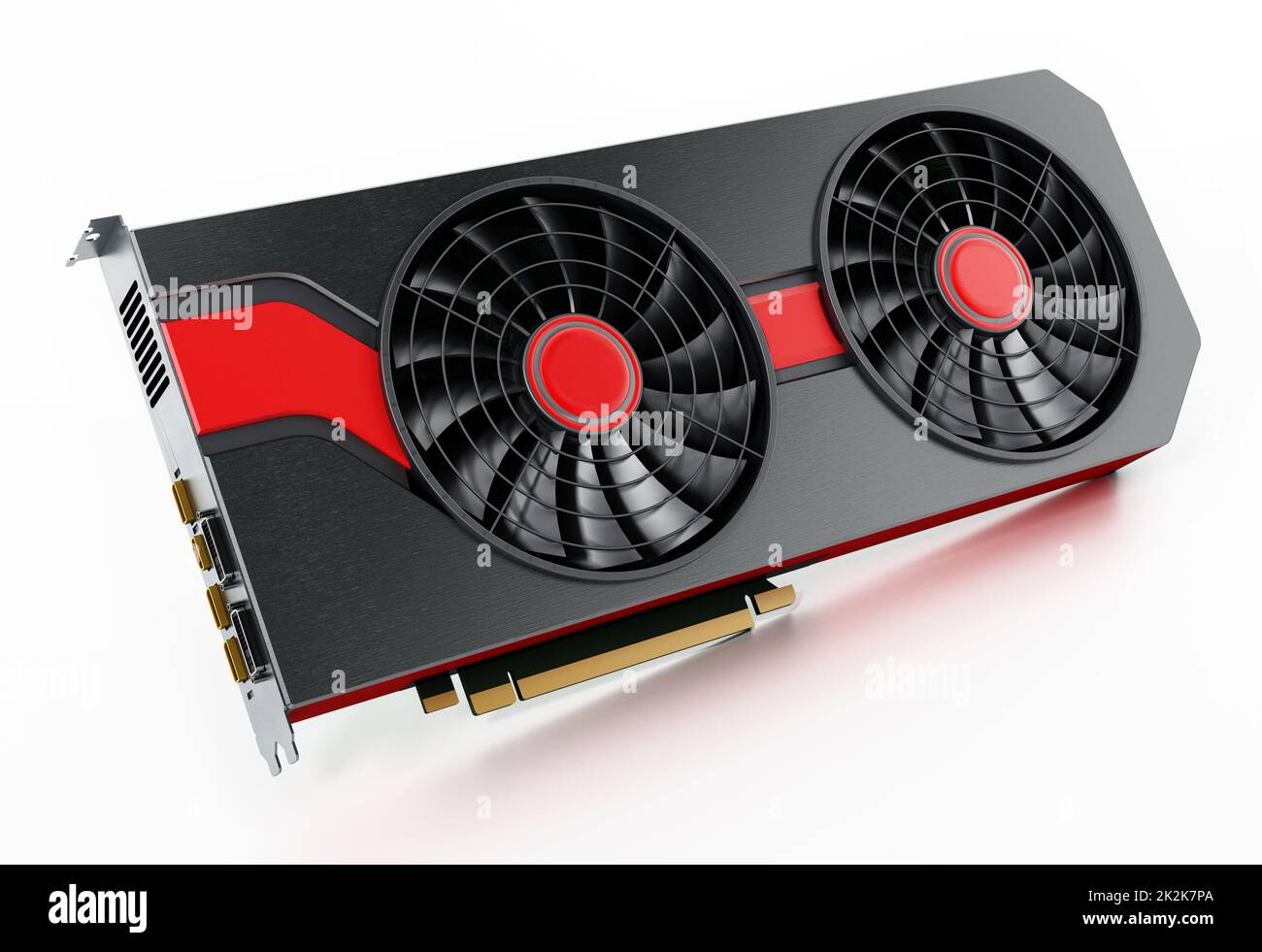 Modern graphics card isolated on white background. 3D illustration ...