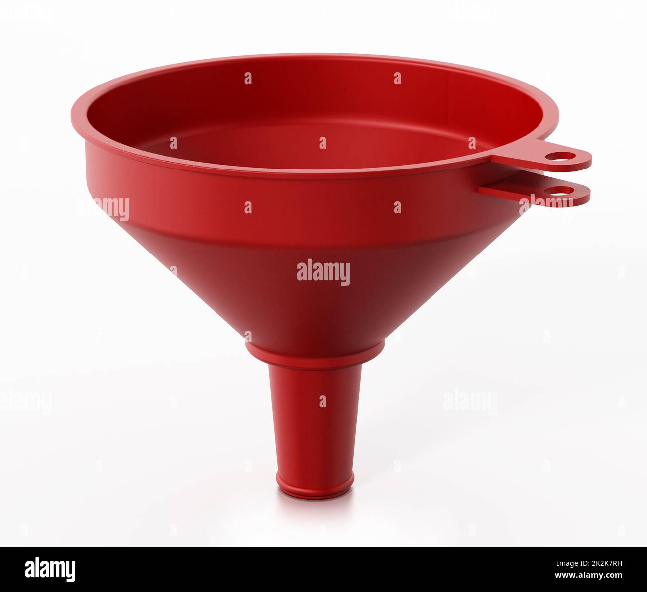 Red plastic funnel isolated on white background. 3D illustration Stock ...