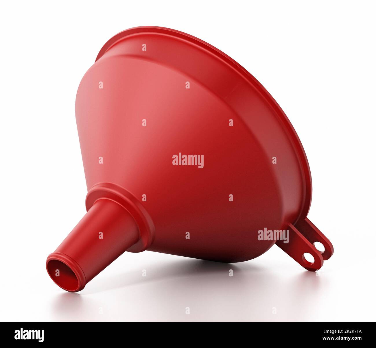 Red plastic funnel isolated on white background. 3D illustration Stock ...