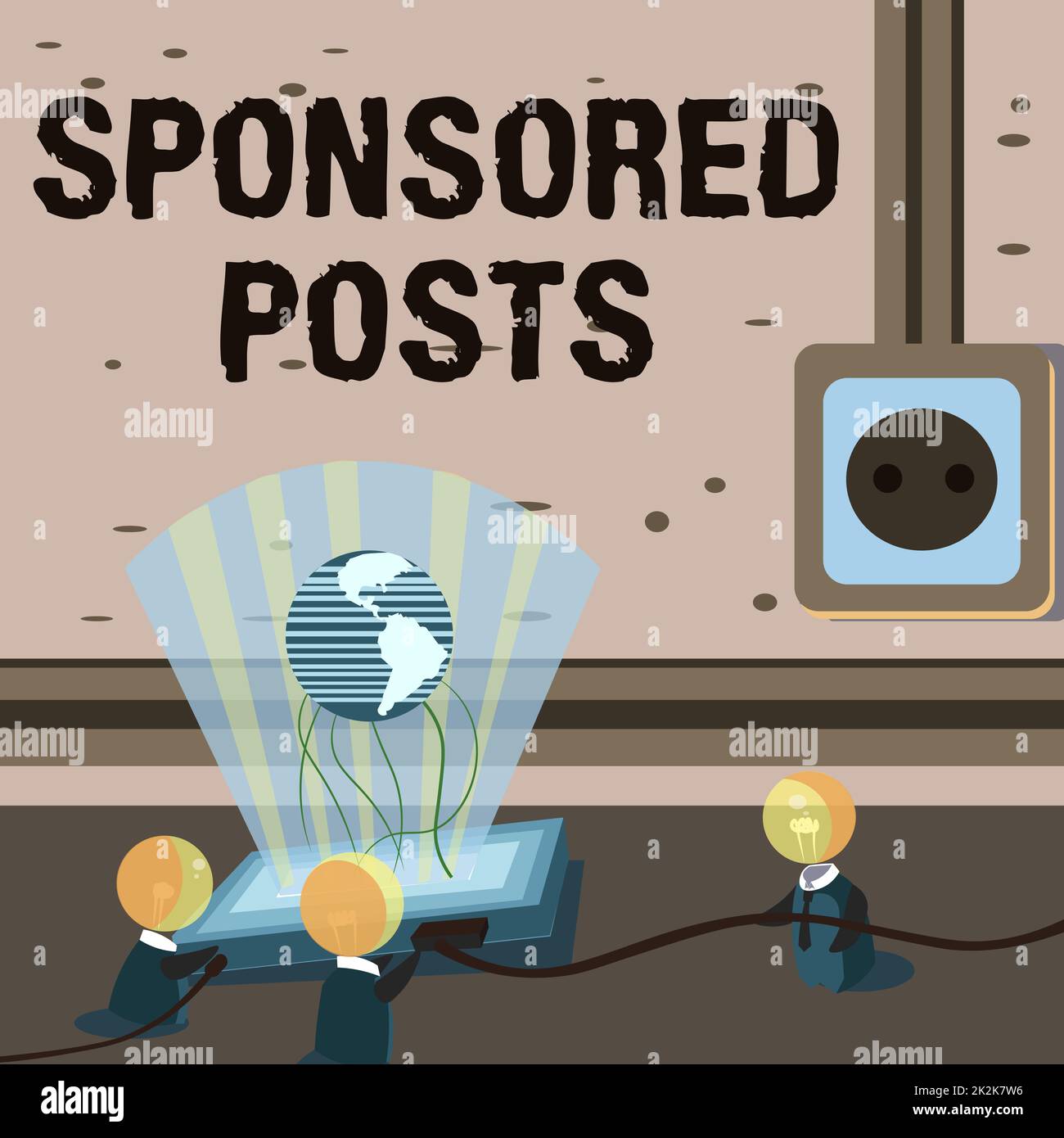 Text showing inspiration Sponsored Posts. Conceptual photo post that a ...