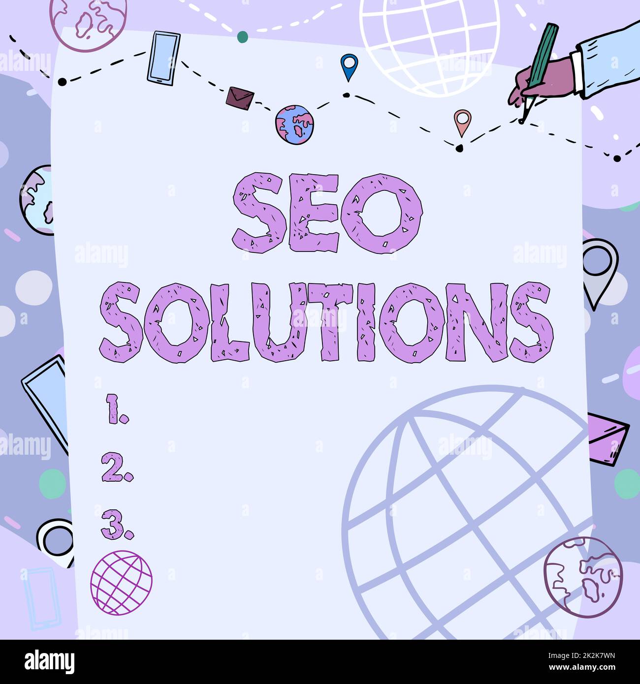 Conceptual caption Seo Solutions. Business idea Search Engine Result ...