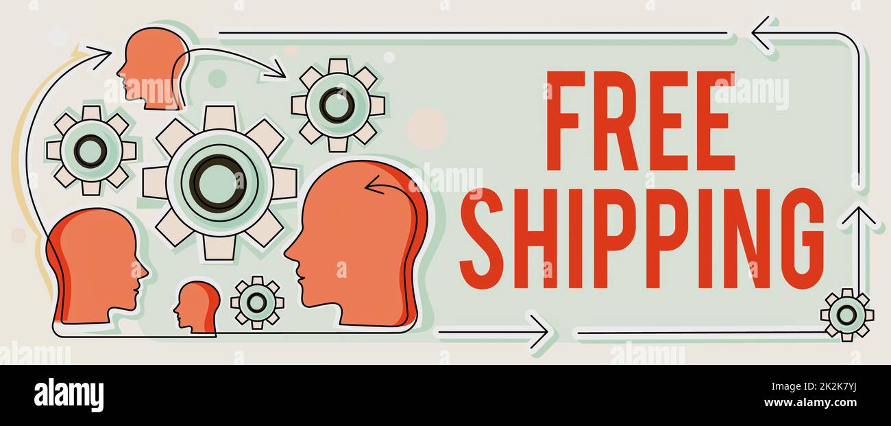 Inspiration showing sign Free Shipping. Business overview Freight Cargo ...
