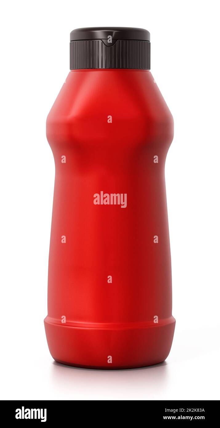 Plastic ketchup bottle isolated on white background. 3D illustration ...