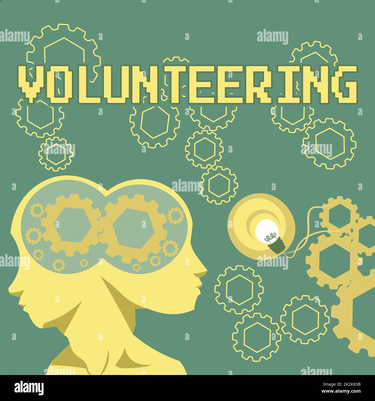 Inspiration showing sign Volunteering. Business idea Provide services ...
