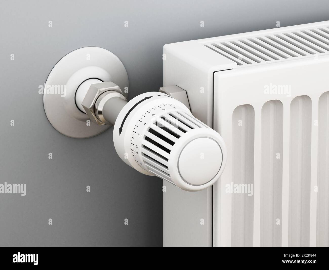 Adjustable radiator thermostat. 3D illustration Stock Photo - Alamy