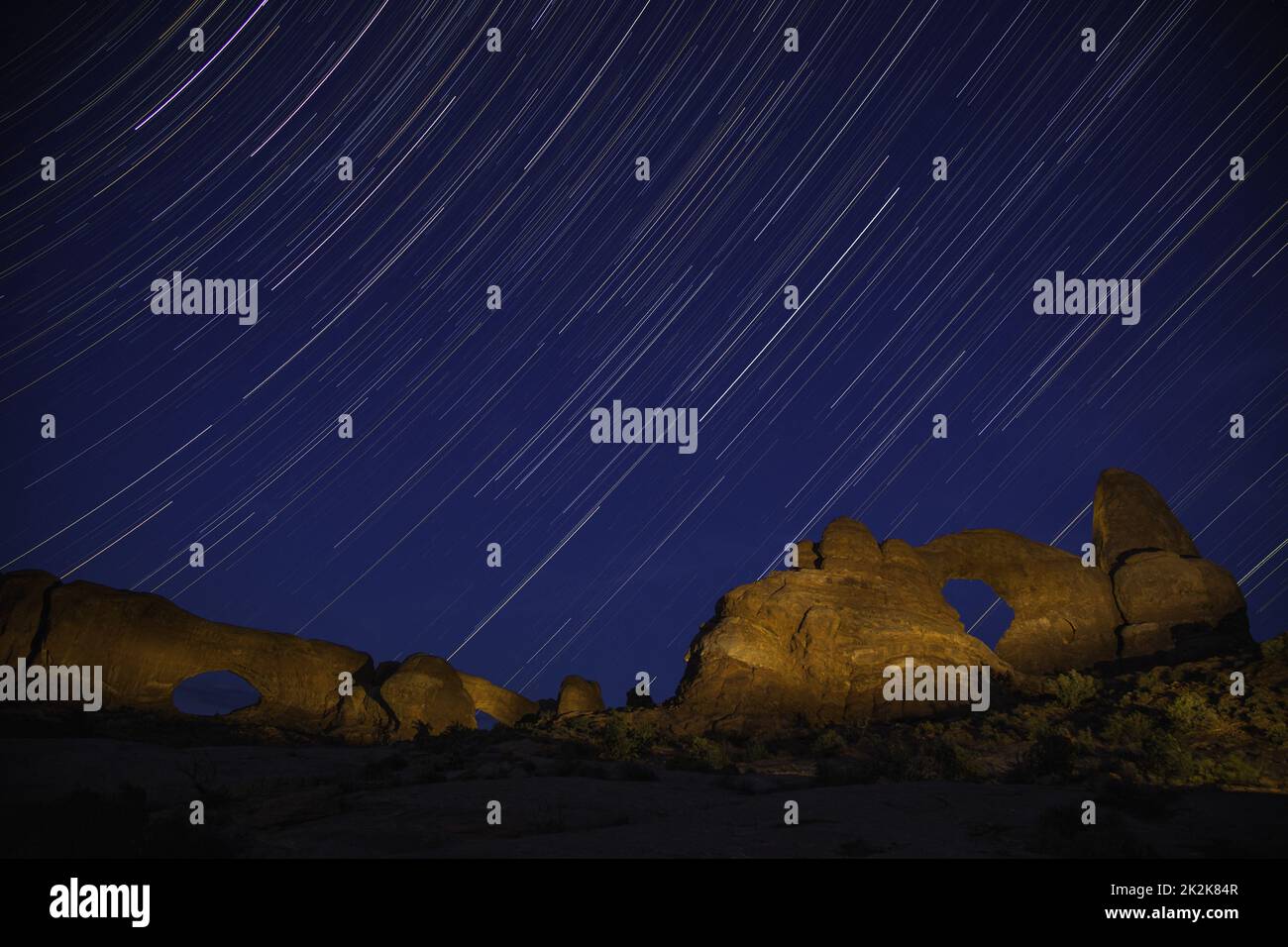 Star trails over the North & Sout Windows & Turret Arch with light ...