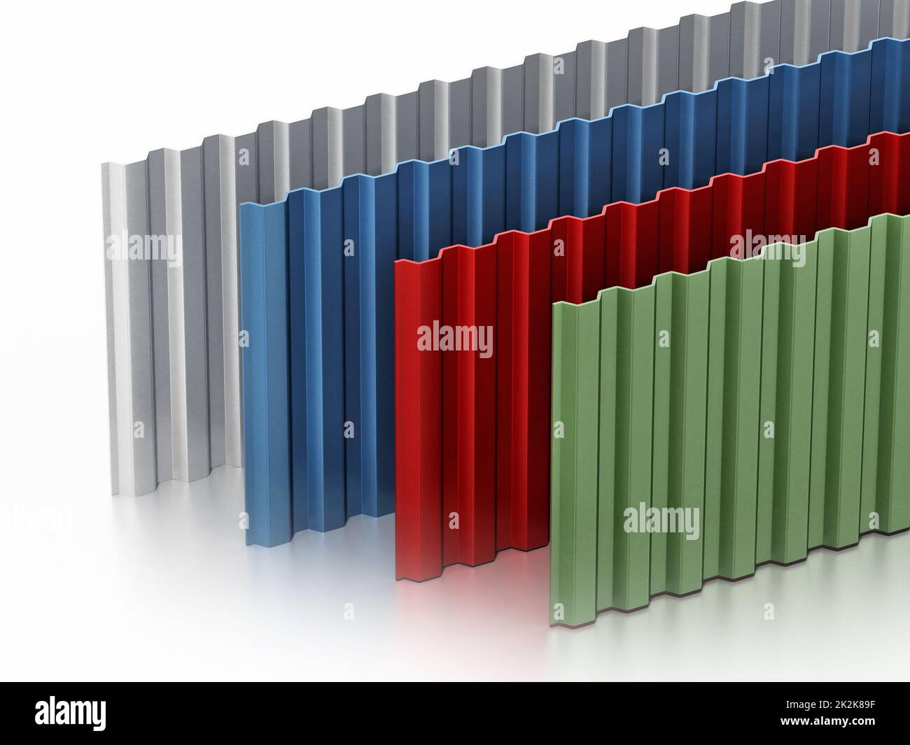 Metal sheets stack with various colors. 3D illustration Stock Photo - Alamy