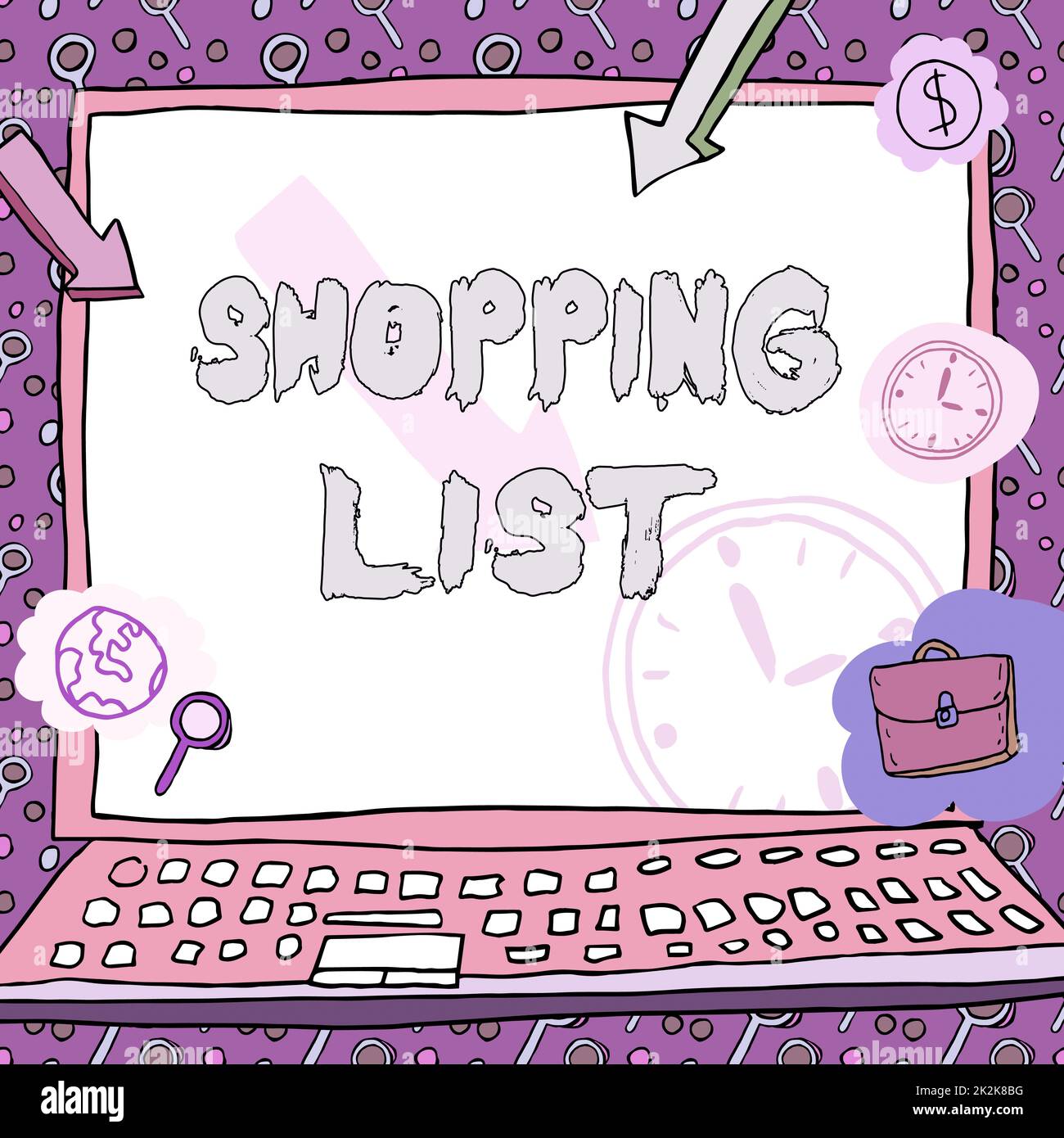 Conceptual display Shopping List. Business overview Discipline approach ...