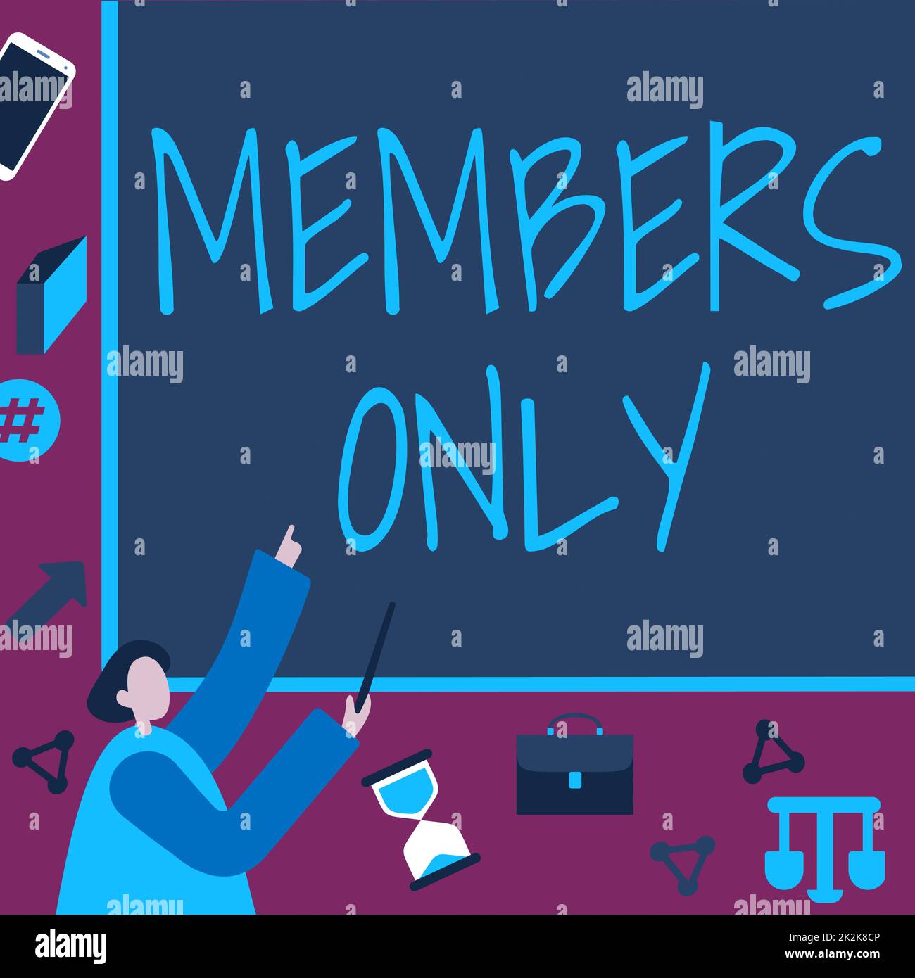 Conceptual display Members Only. Business concept Limited to an ...