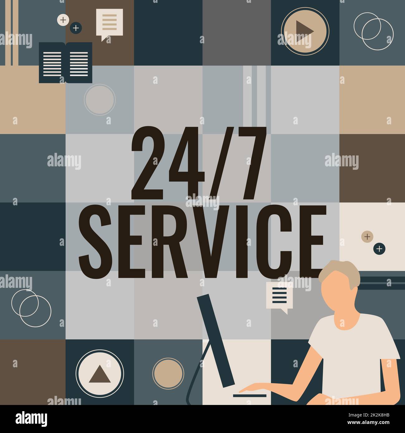 Conceptual display 24 Or 7 Service. Concept meaning Always available to ... Conceptual display 24 Or 7 Service. Concept meaning Always available to ...