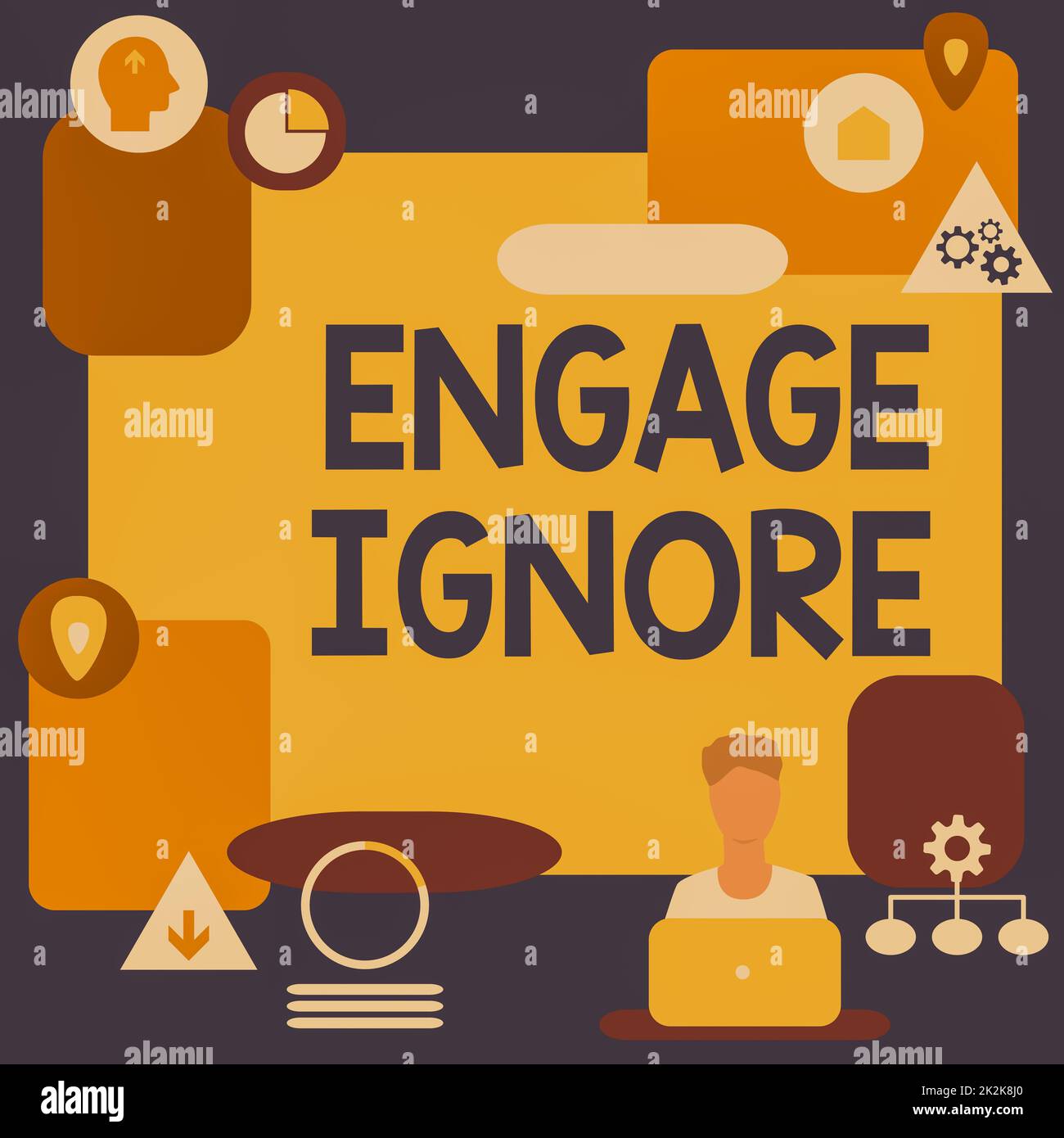Text sign showing Engage Ignore. Conceptual photo Silent Treatment ...