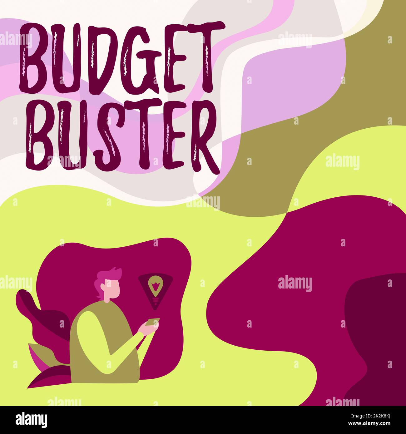 Conceptual caption Budget Buster. Concept meaning Carefree Spending ...