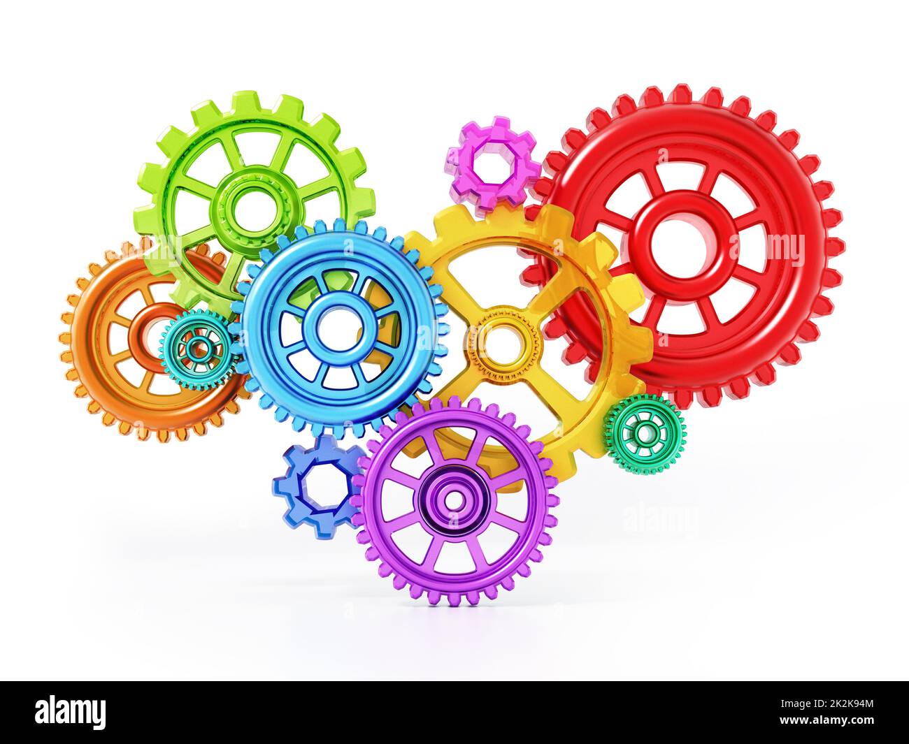 Gears in an engine Cut Out Stock Images & Pictures - Alamy