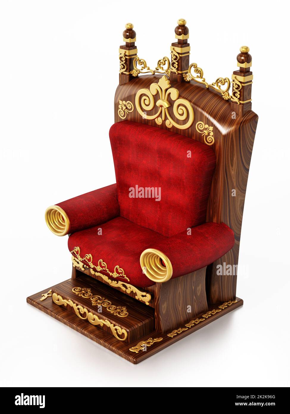 Luxurious throne isolated on white background. 3D illustration Stock ...