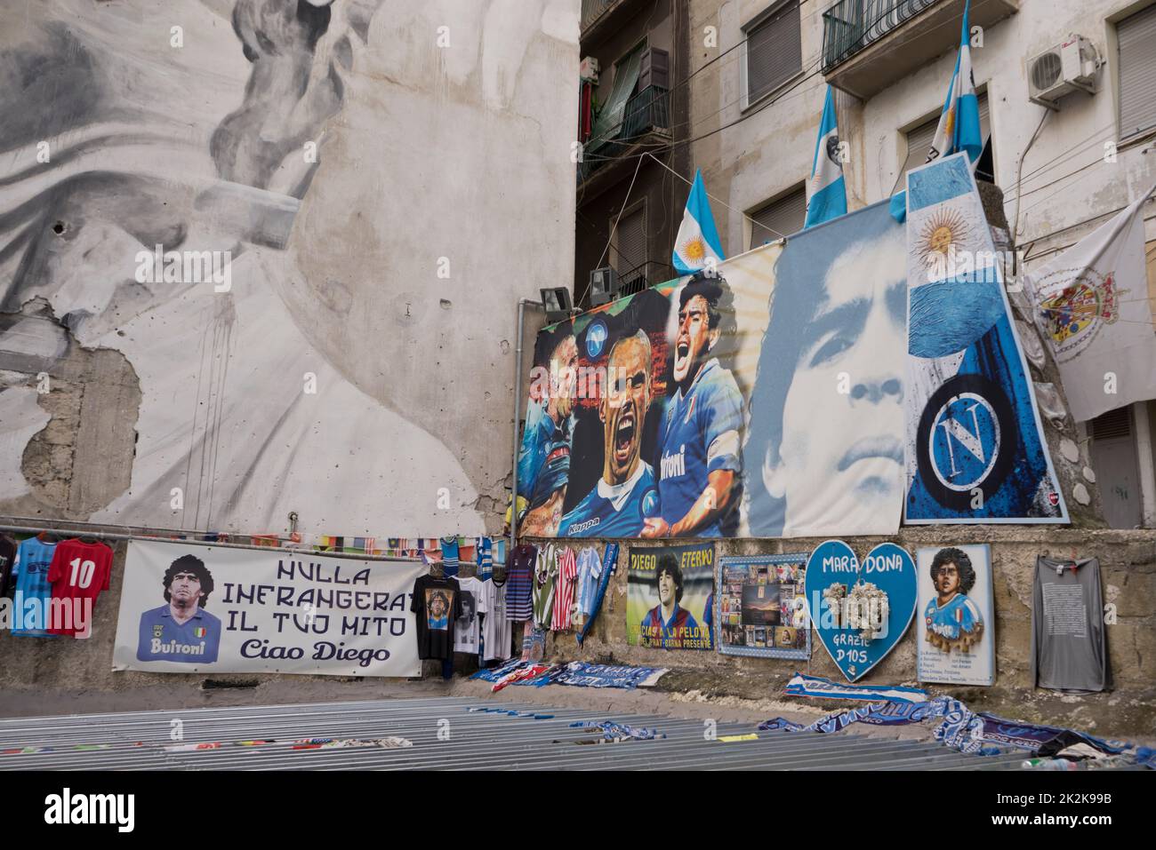Murals in memory of the late famous Argentinian football star Diego ...